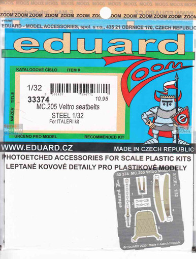 EDU33374 1:32 Eduard Color Zoom PE - Mc.205 Veltro Seatbelts (ITA kit ...