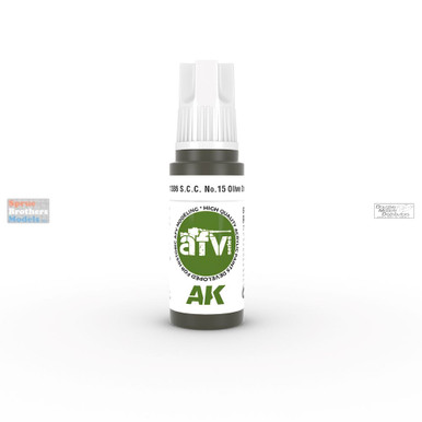 AKI011386 AK Interactive 3Gen Acrylic Paint 17ml - SCC No 15 Olive Drab ...