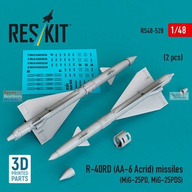 RESRS480528 1:48 ResKit R-40RD (AA-6 Acrid) Missile Set - Sprue ...