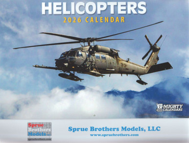 SBM091 Sprue Brothers Models 2026 Helicopters Wall Calendar by Mighty ...