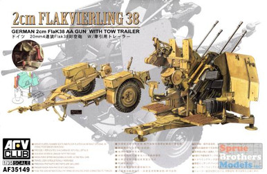 AFV35149 1:35 AFV Club 2cm Flakvierling 38 with Trailer - Sprue ...