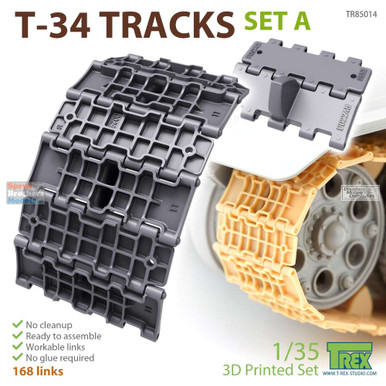 TRXTR85014 1:35 TRex - T-34 Tracks Set A - Sprue Brothers Models LLC