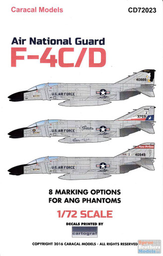 CARCD72023 1:72 Caracal Models Decals - Air National Guard F-4C F-4D ...