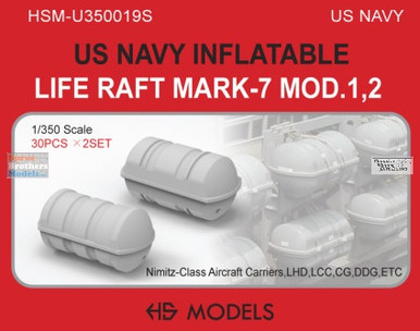 HSMU350019U 1:350 HS Models US Navy Inflatable Life Raft Mk.7 Mod.1/2 ...