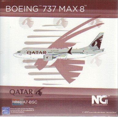 NGM88013 1:400 NG Model Qatar Airways B737 Max8 Reg #A7-BSC (pre ...
