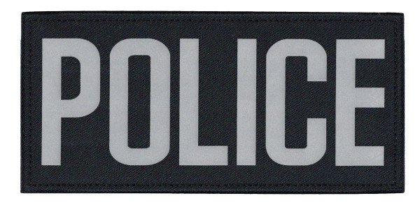 Police Chest Patch, Reflective, Silver/Midnight, (5-1/2 x 2-5/8") - SGT ...