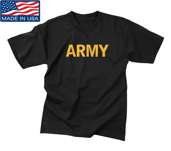 Black APFU Army PT Shirt Physical Training Tee Current Issue Made in ...