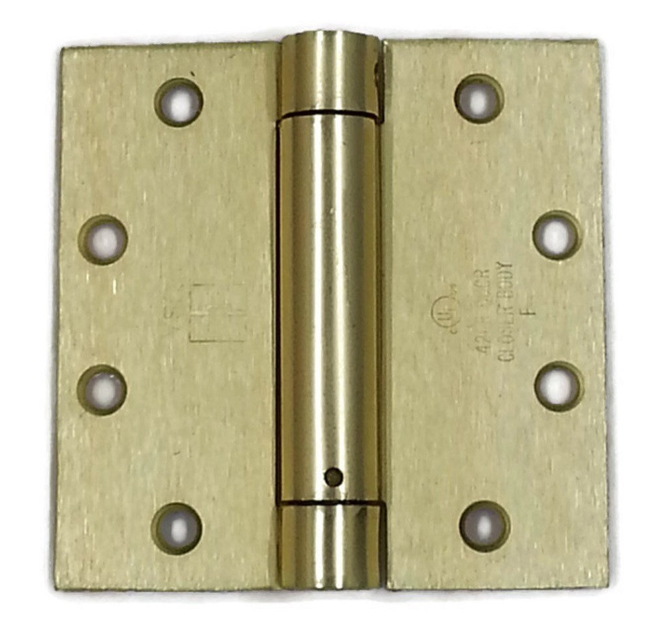 Hager 12504124 Satin Brass 4-1/2" Full Mortise Single Acting Square ...