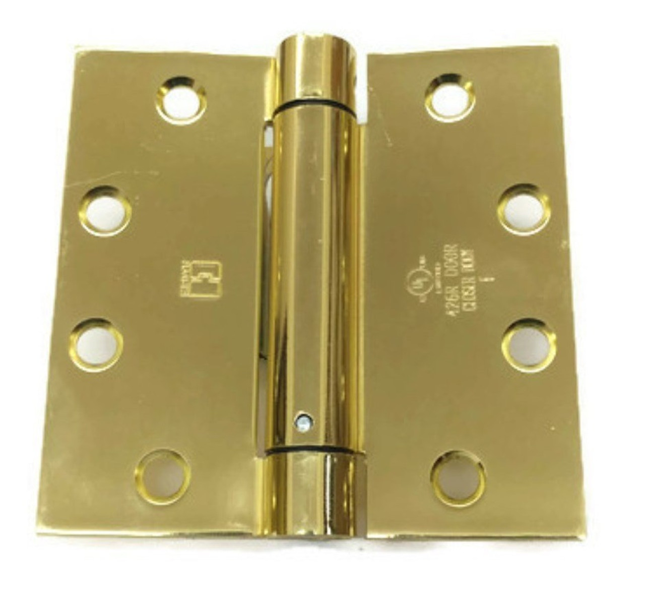 Hager 125043 Polished Brass 4 Full Mortise Single Acting Square Corner