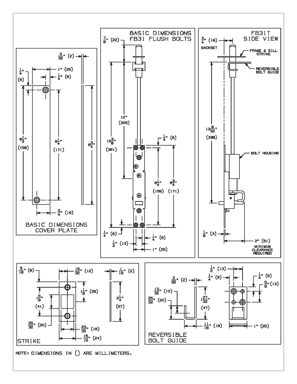 Ives Commercial FB3312MD32 Top Automatic Flush Bolt for Metal Doors ...