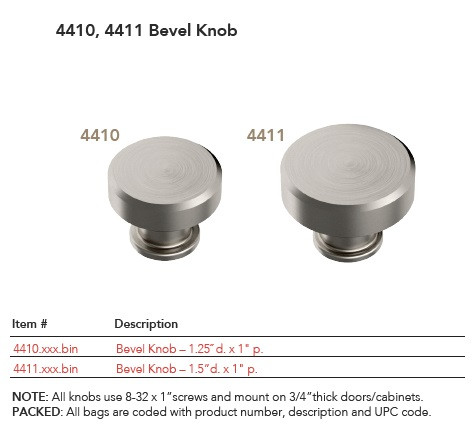 Baldwin 4411190 1-1/2" Bevel Knob Satin Black Finish