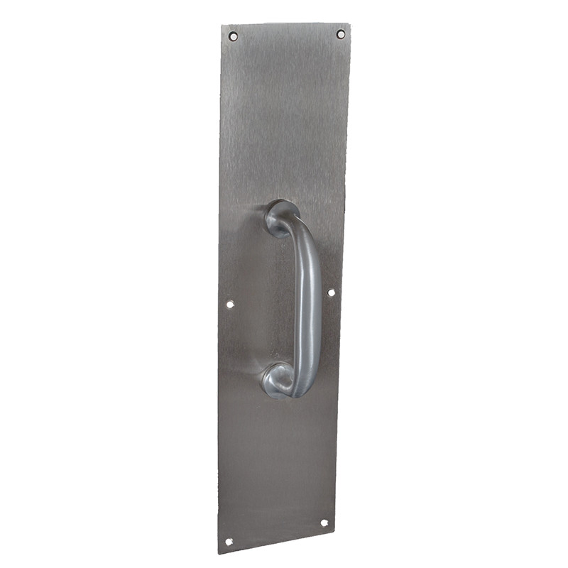 Trimco 1010-3-628 Satin Aluminum 4" x 16" Pull Plate with 5" CTC Pull ...