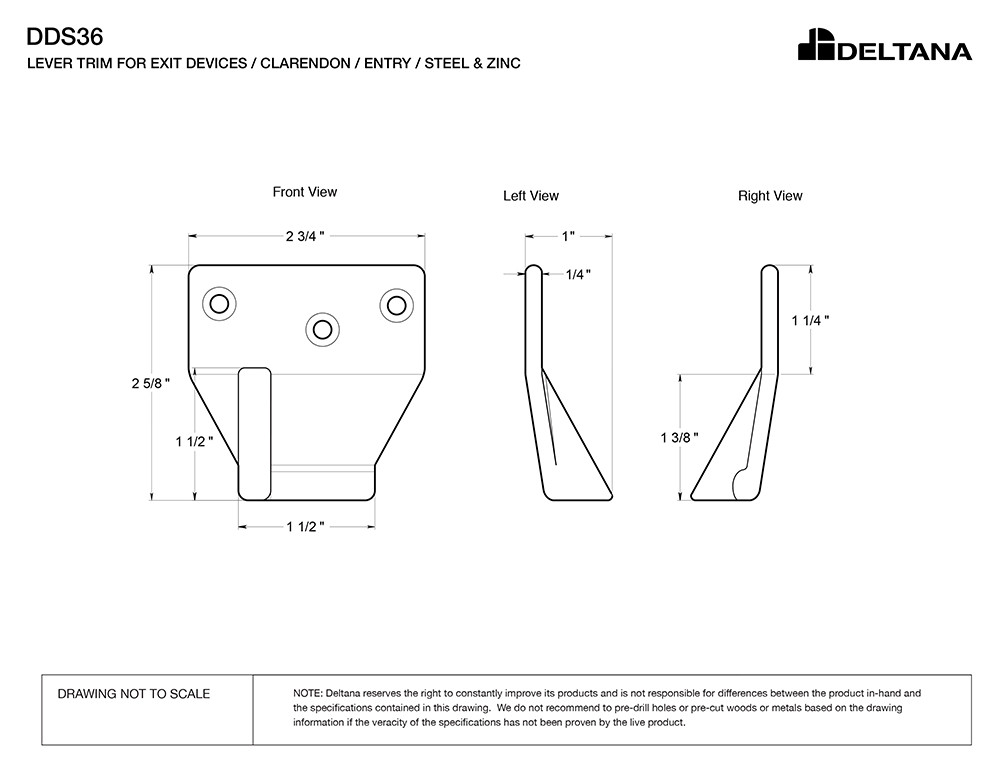 Deltana DDS-36 Double Door Strike for Exit Device