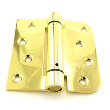 Hager 175443 Polished Brass 4" Full Mortise Square x 5/8" Radius Steel ...