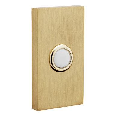 Baldwin 4863060 Contemporary Bell Button Satin Brass and Brown Finish