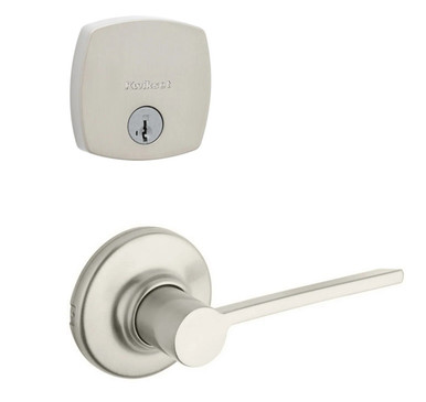 Kwikset 258MDT-200LRLRDT-15 Satin Nickel Midtown Single Cylinder ...