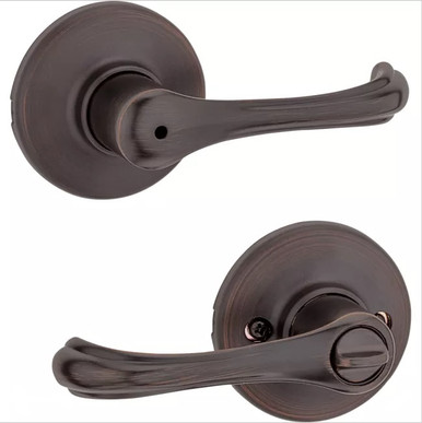 Kwikset 300DNL-11P Dorian Lever Privacy Door Lock with 6AL Latch and ...
