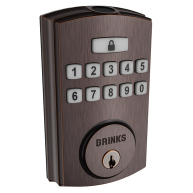 Brinks 4392150.BRINKS Electronic Fingerprint Keypad Deadbolt with Pro ...