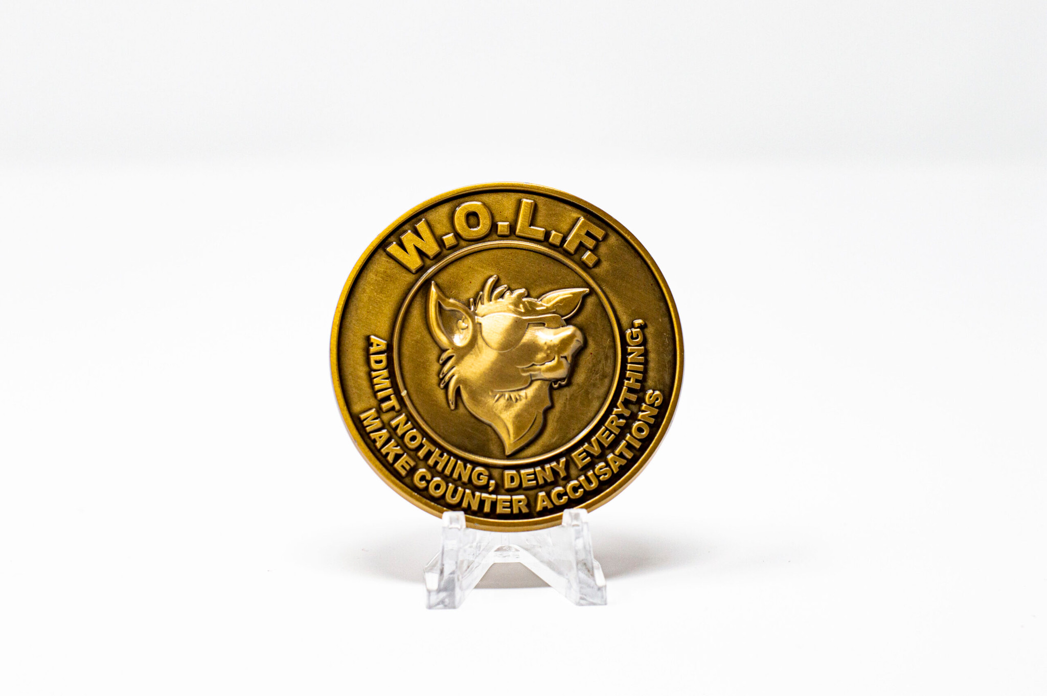 W.O.L.F. Challenge Coin - Antique Gold - 923A Coins and Designs