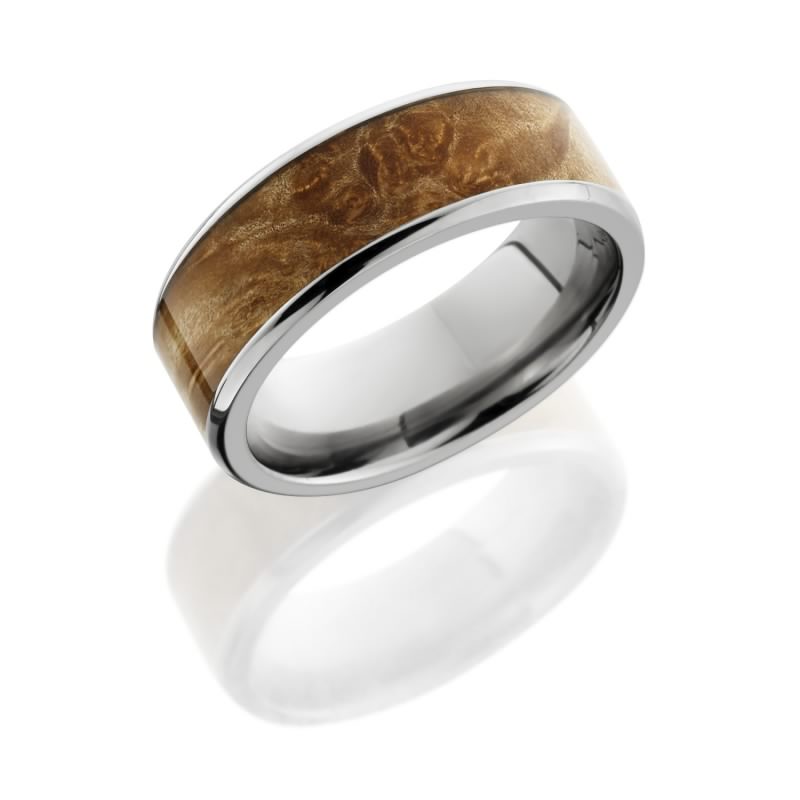 Flat Maple Burl Wood Inlay Ring | Free Shipping | CAMOKIX