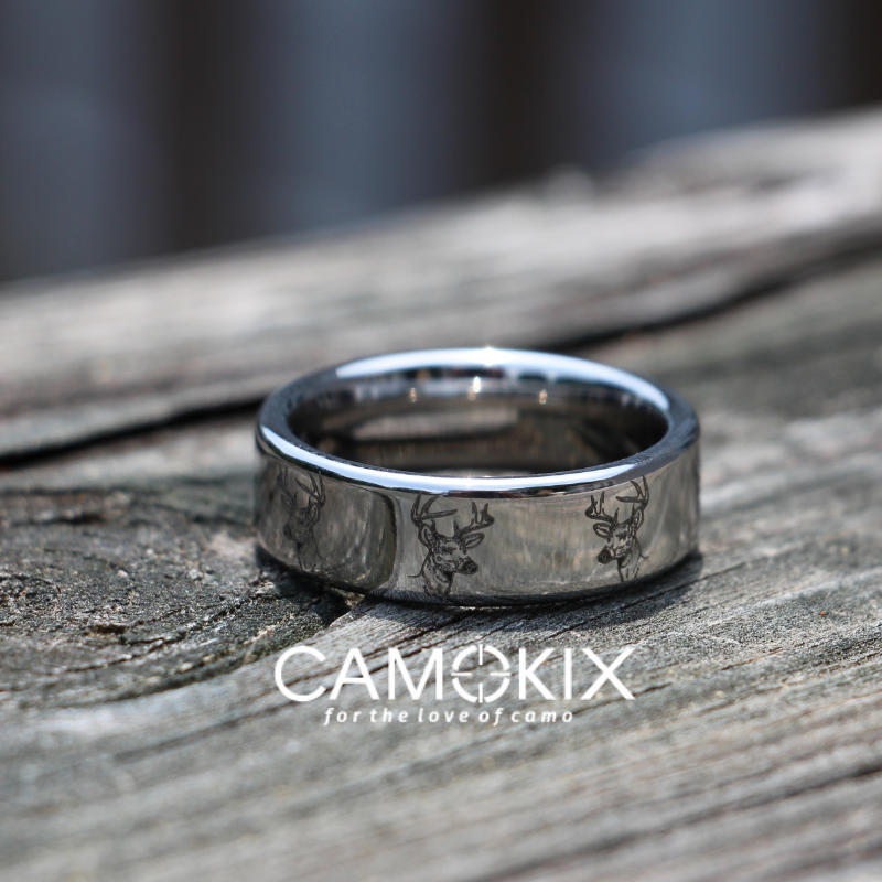 Deer Head Ring | Deer Ring Engraving - CAMOKIX