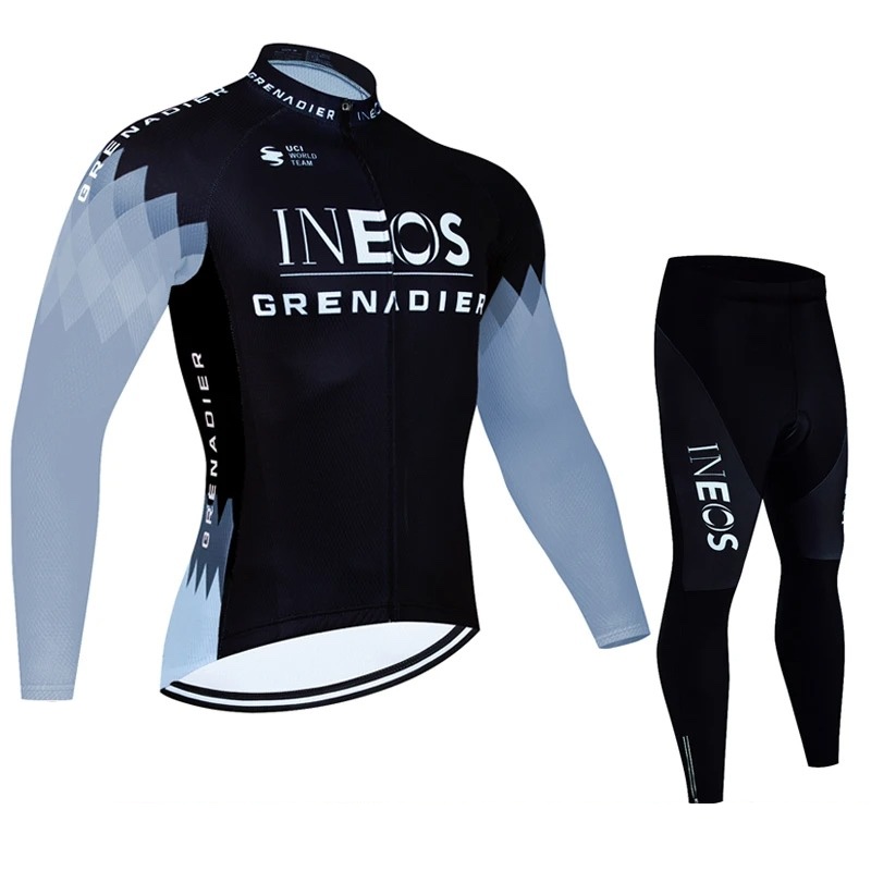 INEOS Grenadier 2024 Black Grey Cycling Team Long Set With Fleece Option