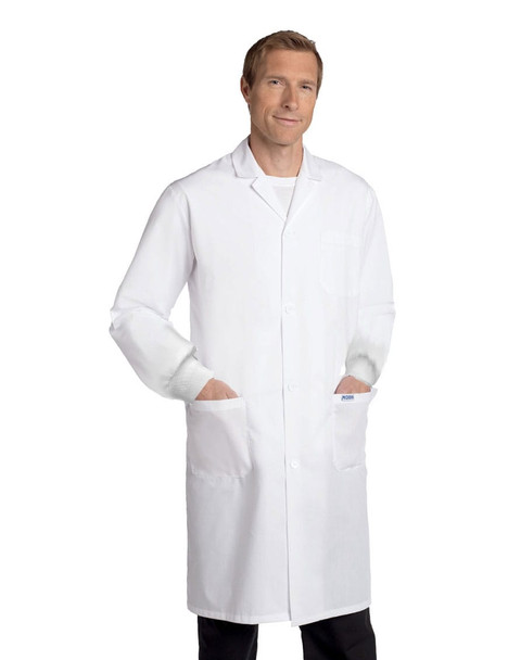 Snap Closure Knitted Cuff Lab Coat On Sale