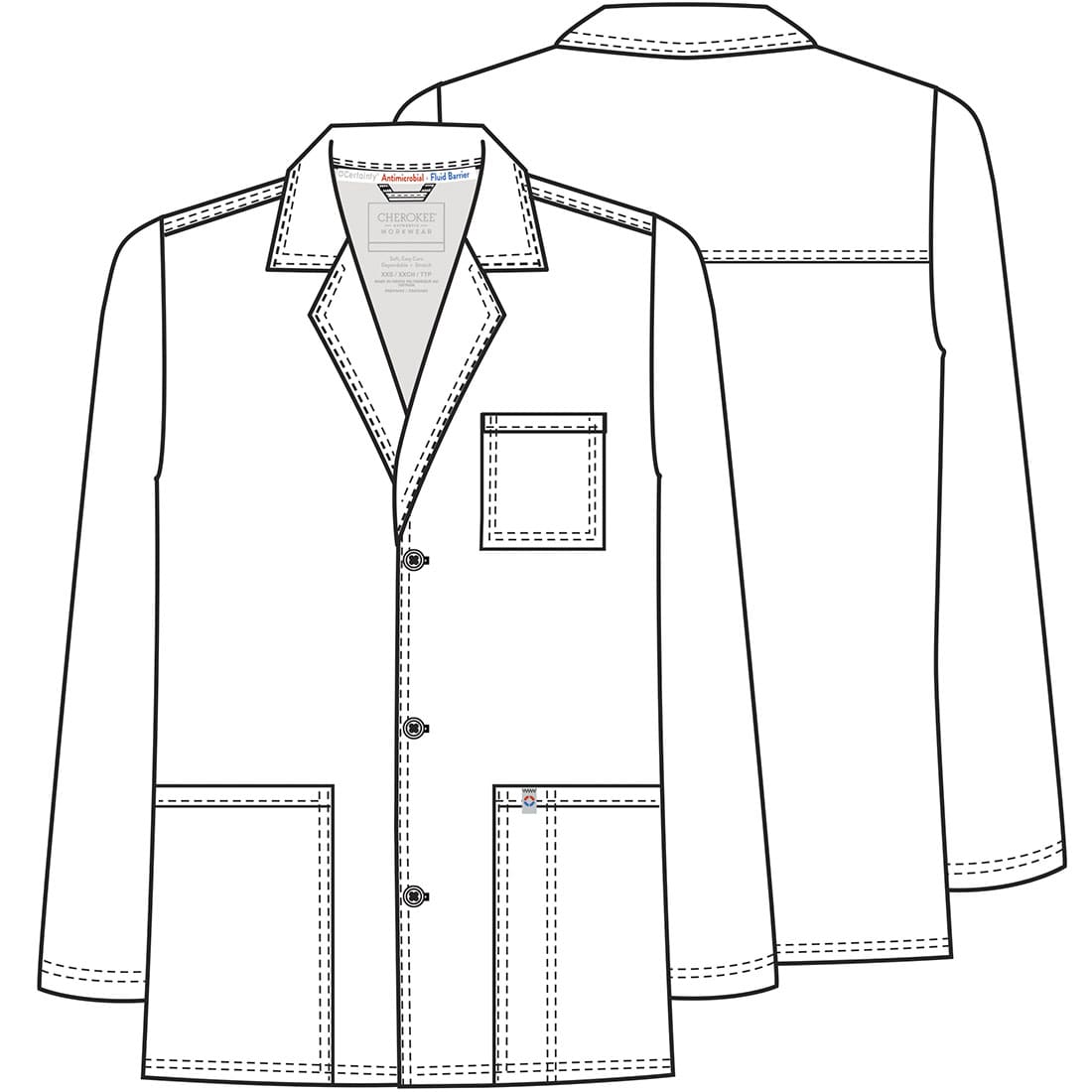 32" Men's Stretchy Button Front Lab Coat - Scrub Depot