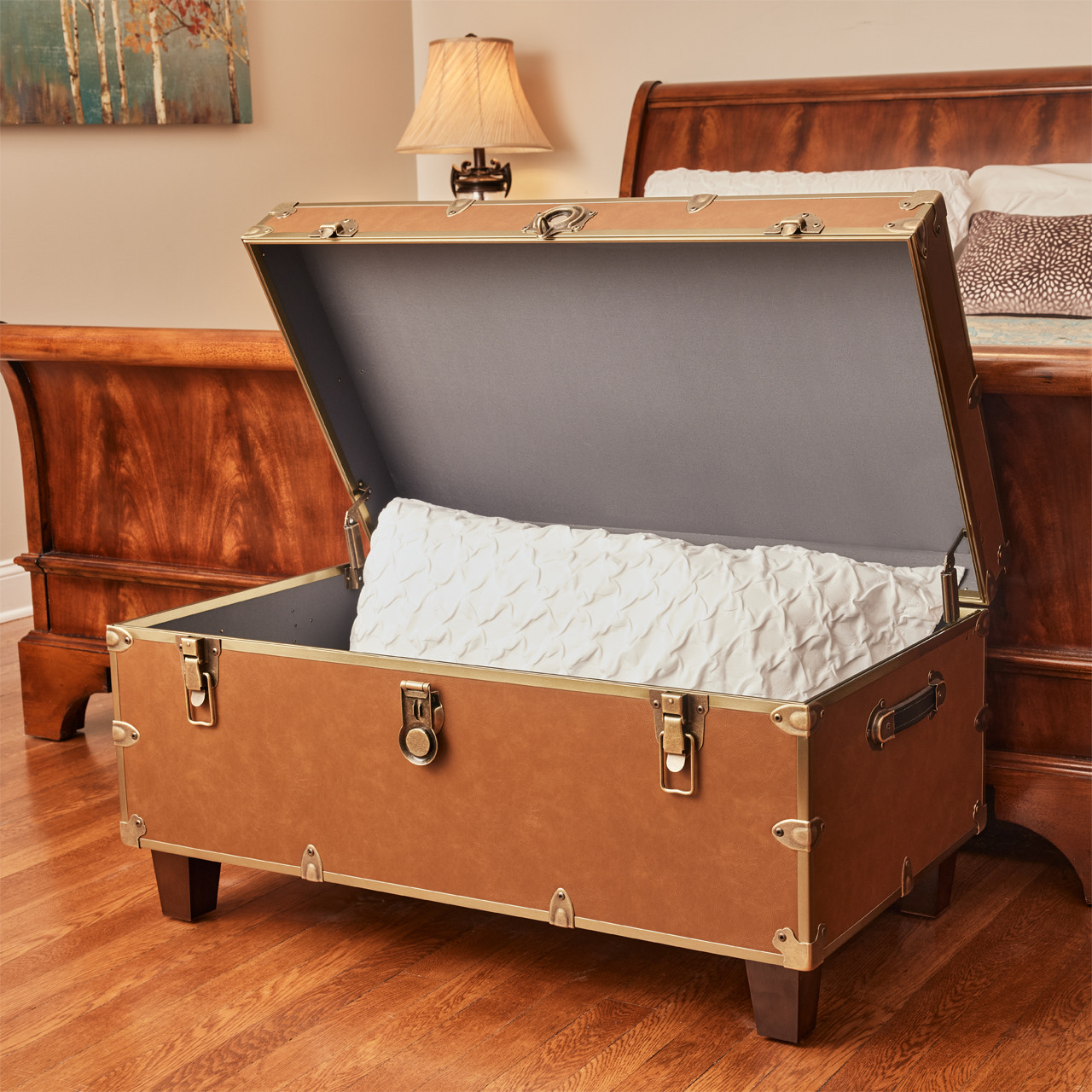 Rhino Luxury Faux Leather End of Bed Trunk with Feet