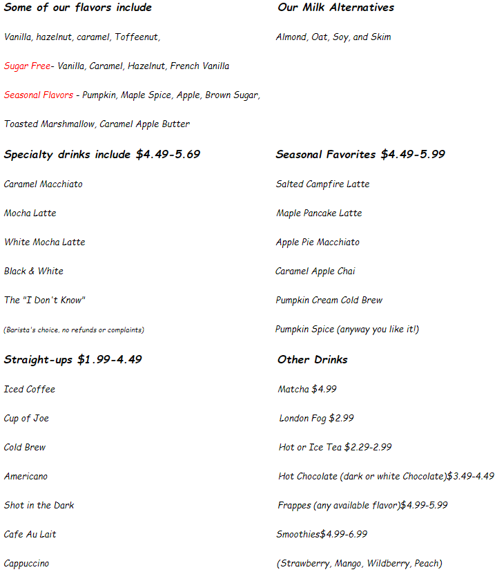 Menu Village location