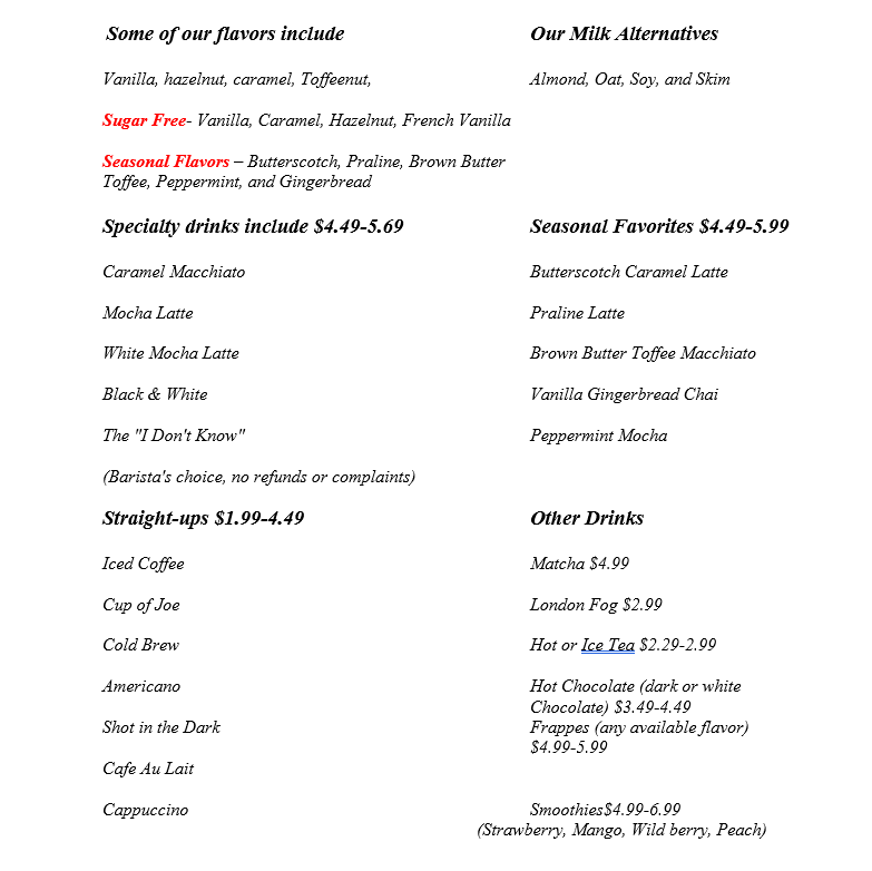 Menu Village location