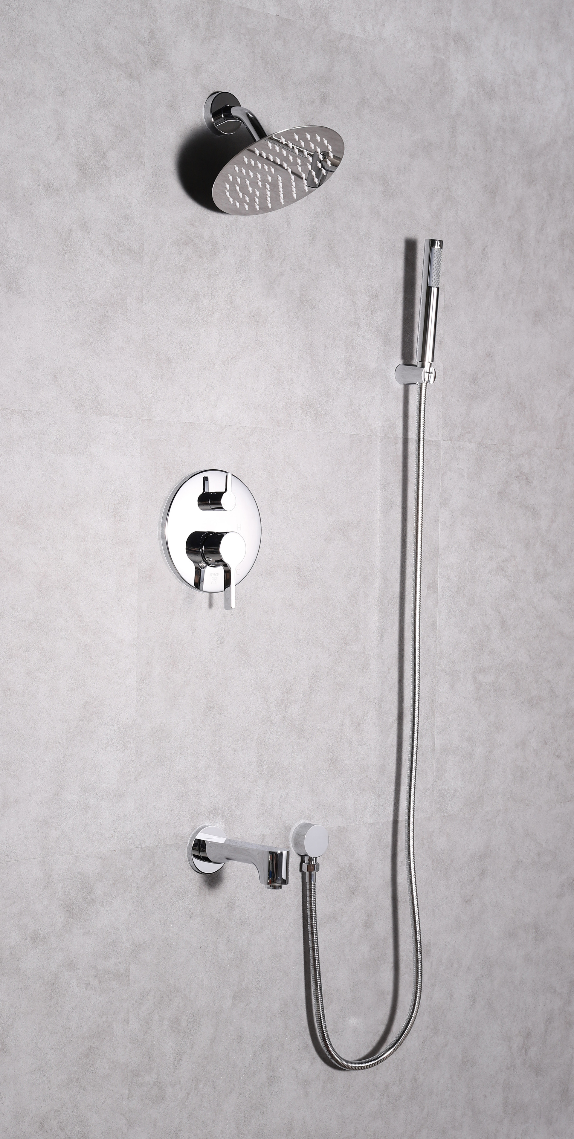 Salamonio Stainless Steel Round Shower Set, LSS11011CH - Chrome ...