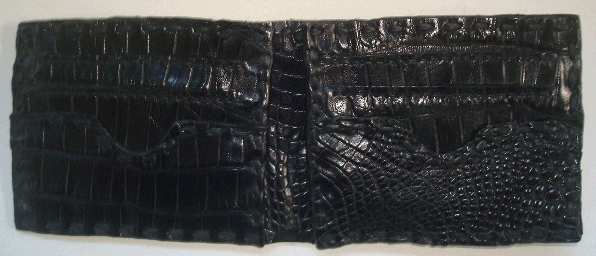 ALLIGATOR SKIN WALLET -Bi-fold - CHOCOLATE