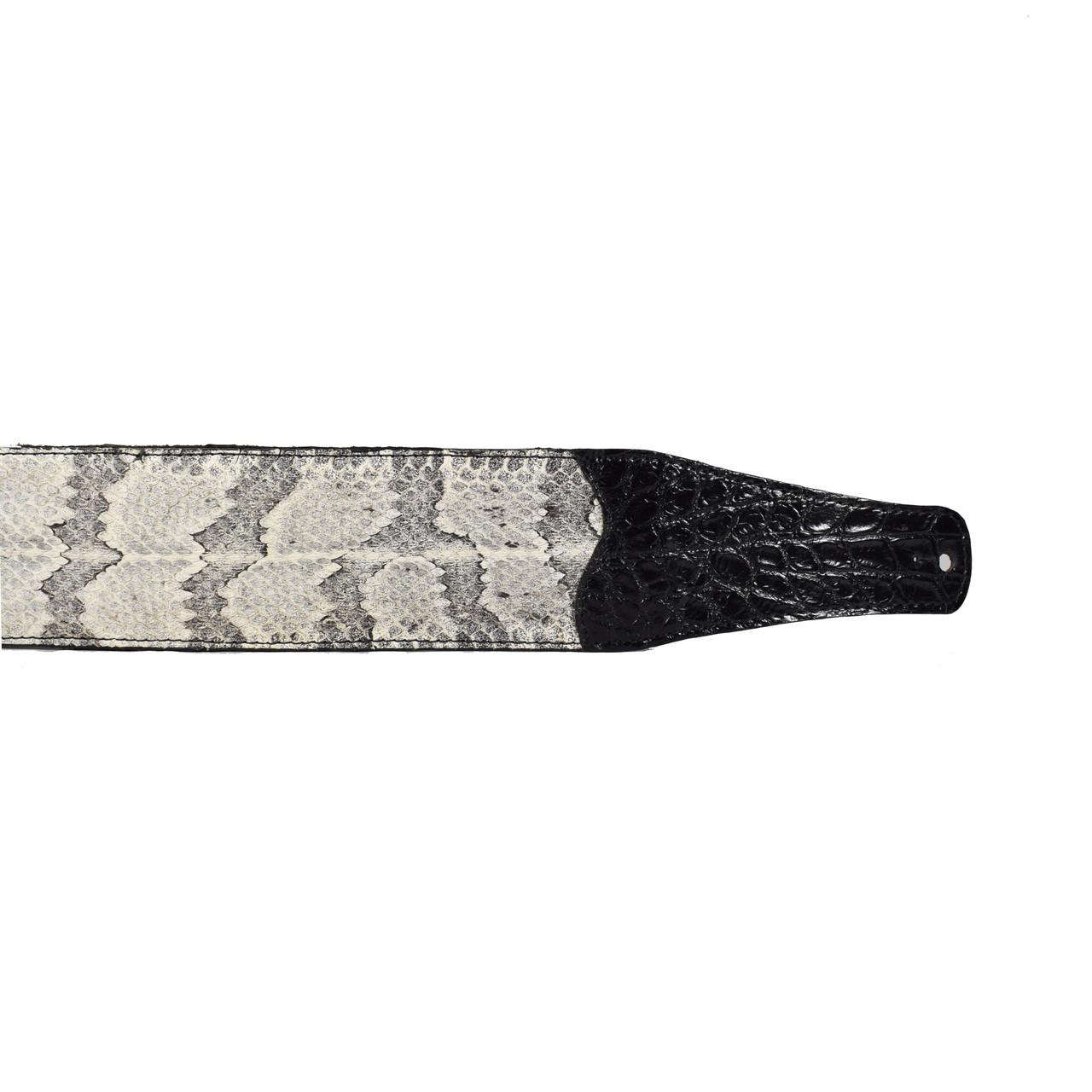 RATTLE SKIN GUITAR STRAP - SILVER METALLIC