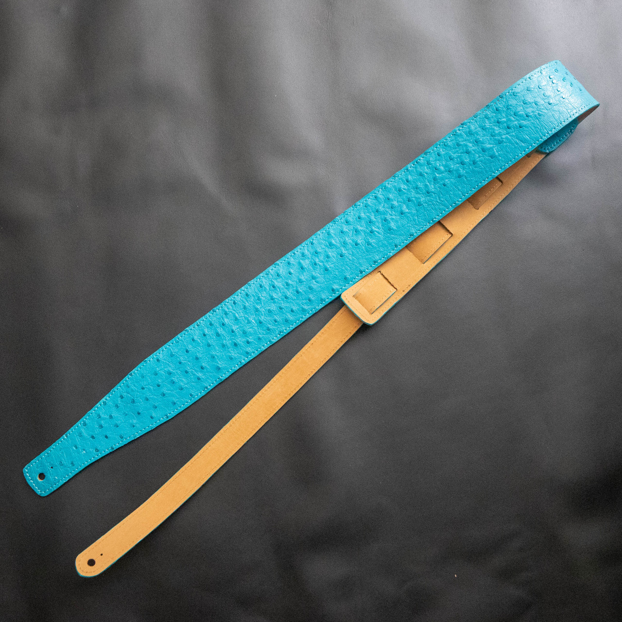 2.5-Inch Turquoise Ostrich Adjustable Guitar Strap - Lightweight ...