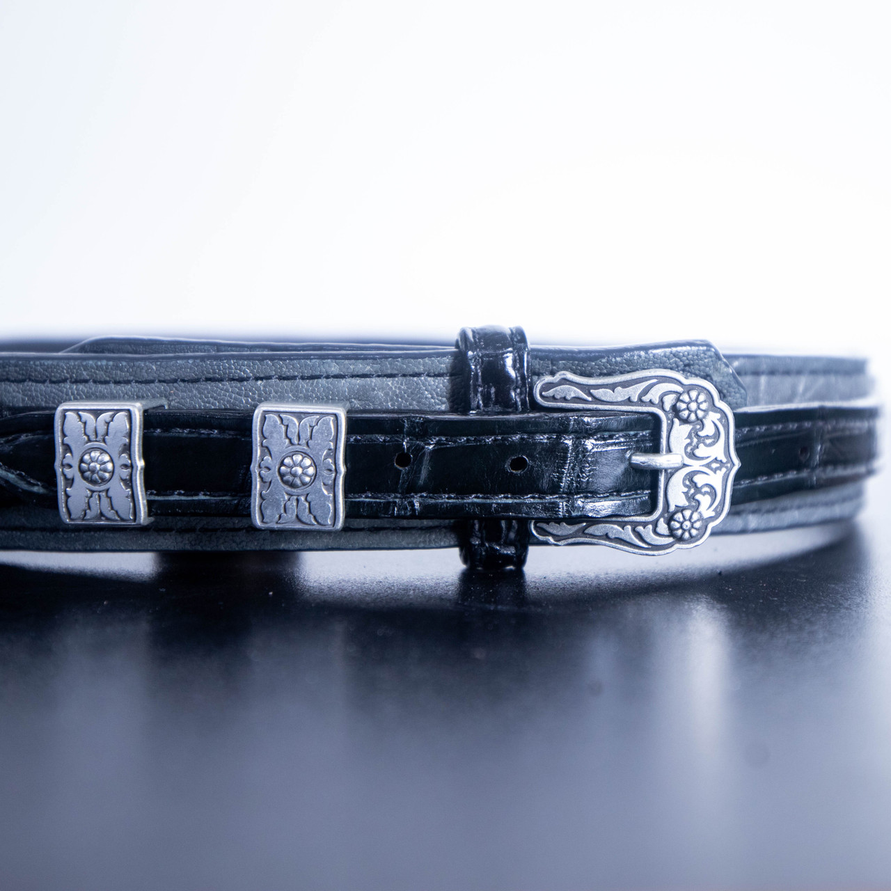 Gray Elephant & Black Alligator Ranger Belt