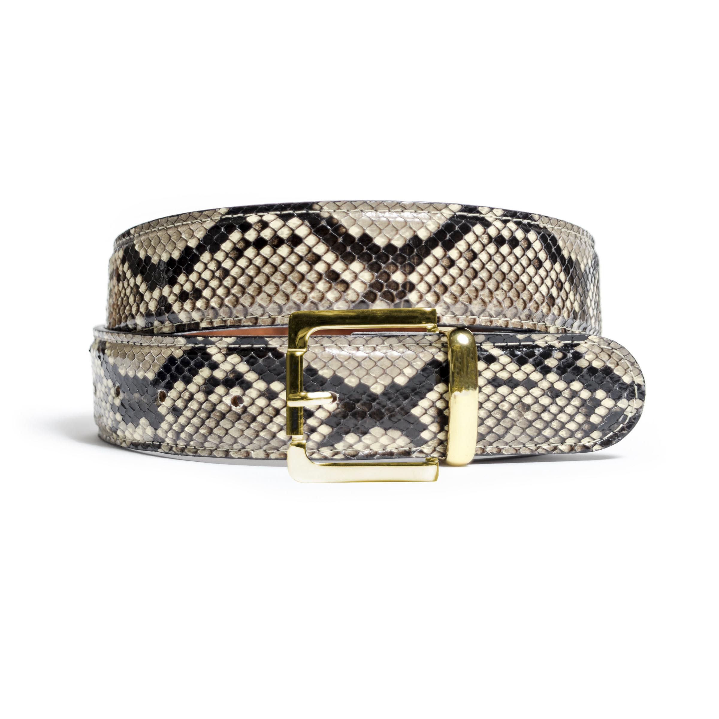 ALLIGATOR SKIN BELT - HEAVY DUTY - COGNAC - ONE PIECE