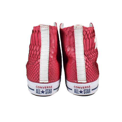 Custom Red Python High Top Chucks - Alligator Jakes