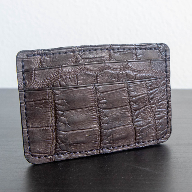 Nile Crocodile Card Holder - Chocolate Color - Alligator Jakes