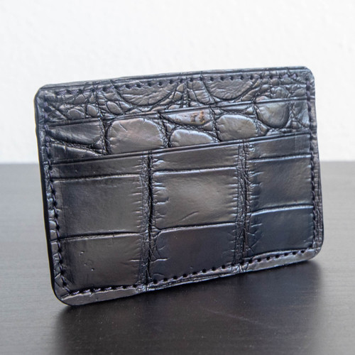 Nile Crocodile Card Holder - Black Color - Alligator Jakes