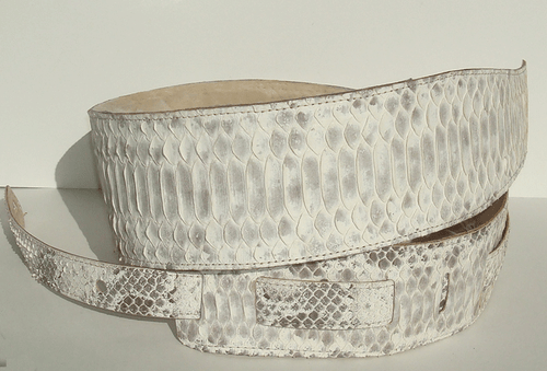 WHITE PYTHON SKIN GUITAR STRAP