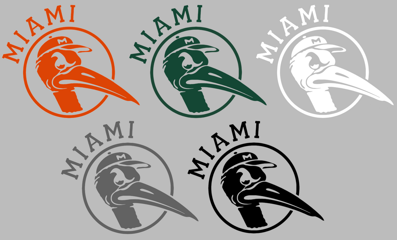 Miami Hurricanes Retro Throwback Logo 1 Premium Vinyl Decal PICK COLOR ...