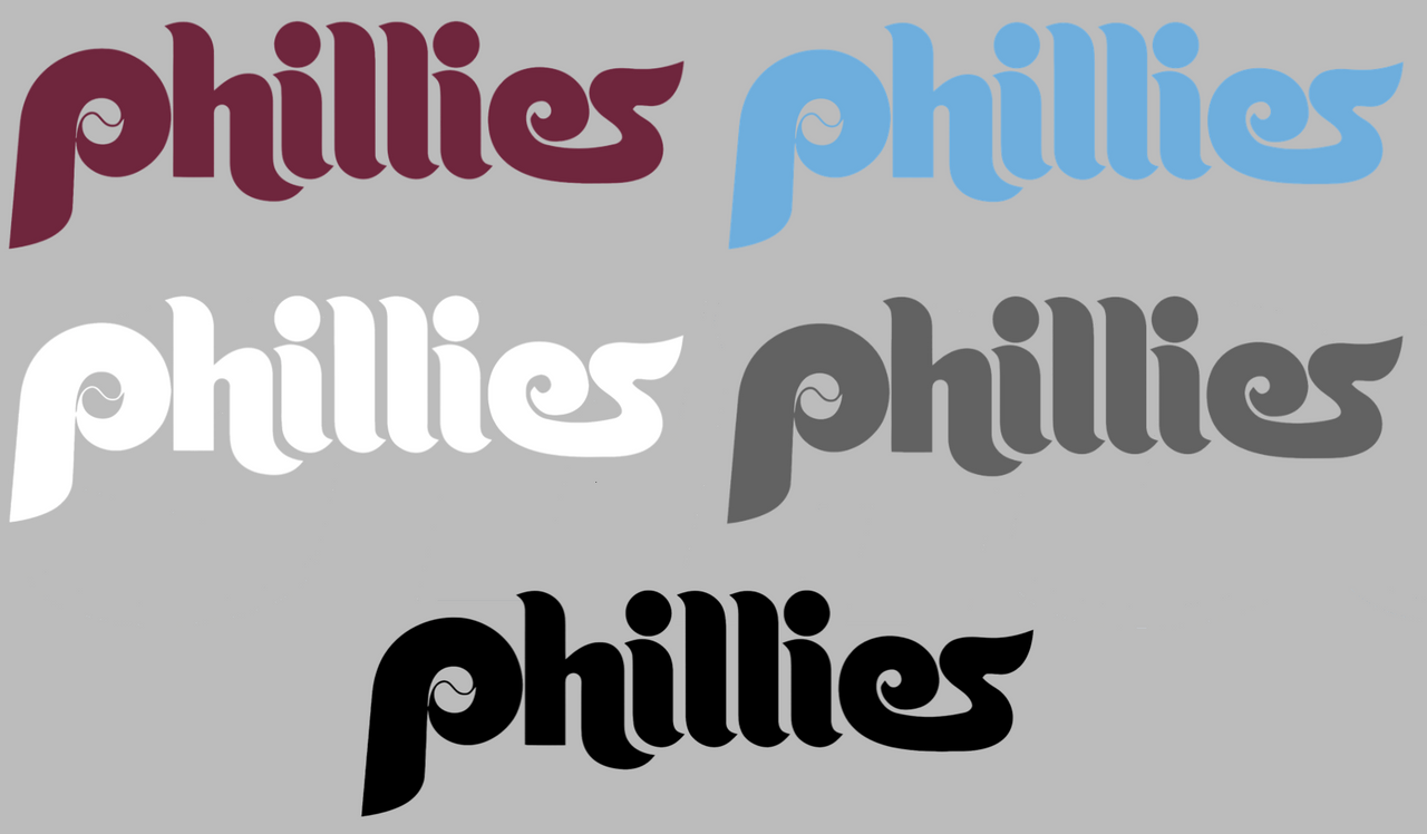 Philadelphia Phillies Retro Throwback 1980s-1990s Team Name Logo ...