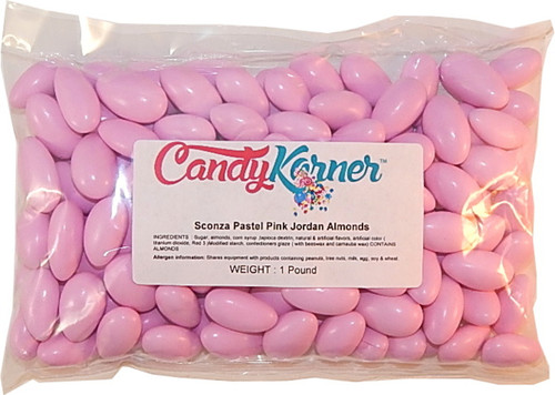 Sconza Jordan Almonds Pink 1 Pound ( 16 OZ ) - CandyKorner