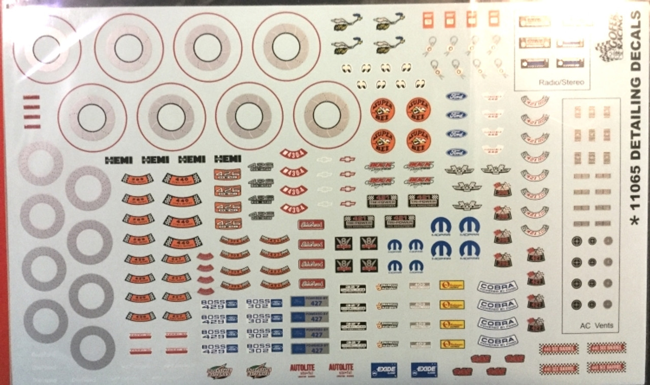 Gofer 11065 Engine, Under the Hood, Interior Decal Sheet, 1/25
