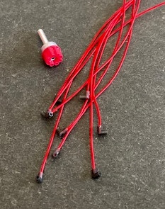 Pre-Wired 1/25 scale Distributor with Red Cap and 90-Degree Black Boots