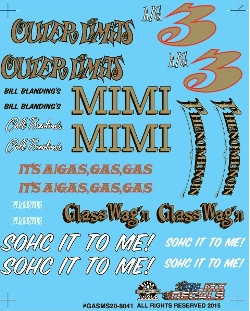 Nostalgia Drag Racing Mini Decal Sheet #20 1/25 - Ted's Modeling ...