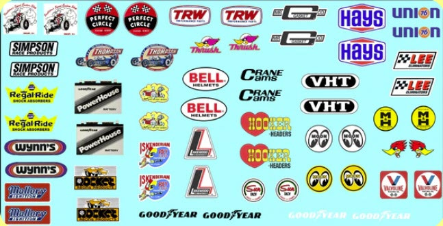 Early Racing Contingency Decals #2, 1/25 - Ted's Modeling Marketplace