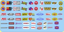 Racing sponsor decal sheet, 1/25 scale