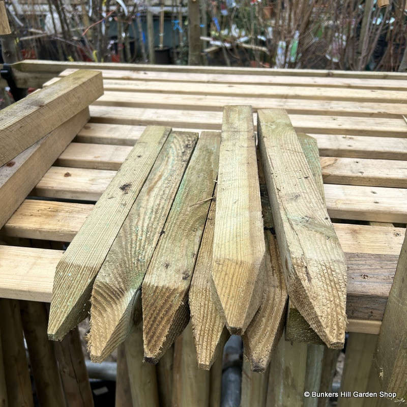 Wooden pegs 2" square - Bunkers Hill Plant Nursery